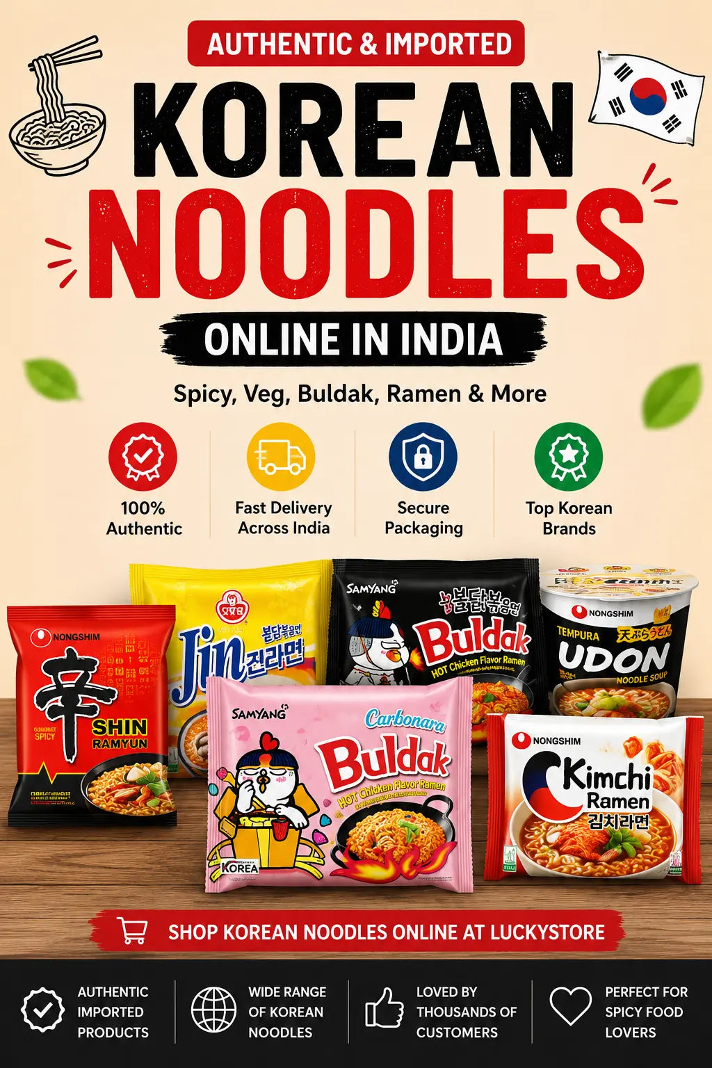 Korean Noodles Online | Spicy, Veg, Buldak & Ramen