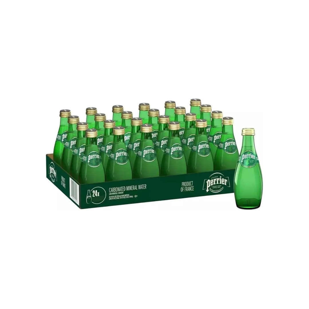 Perrier Carbonated Sparkling Mineral Water Bottle 330ml, (Pack of 24) - Luckystore.in