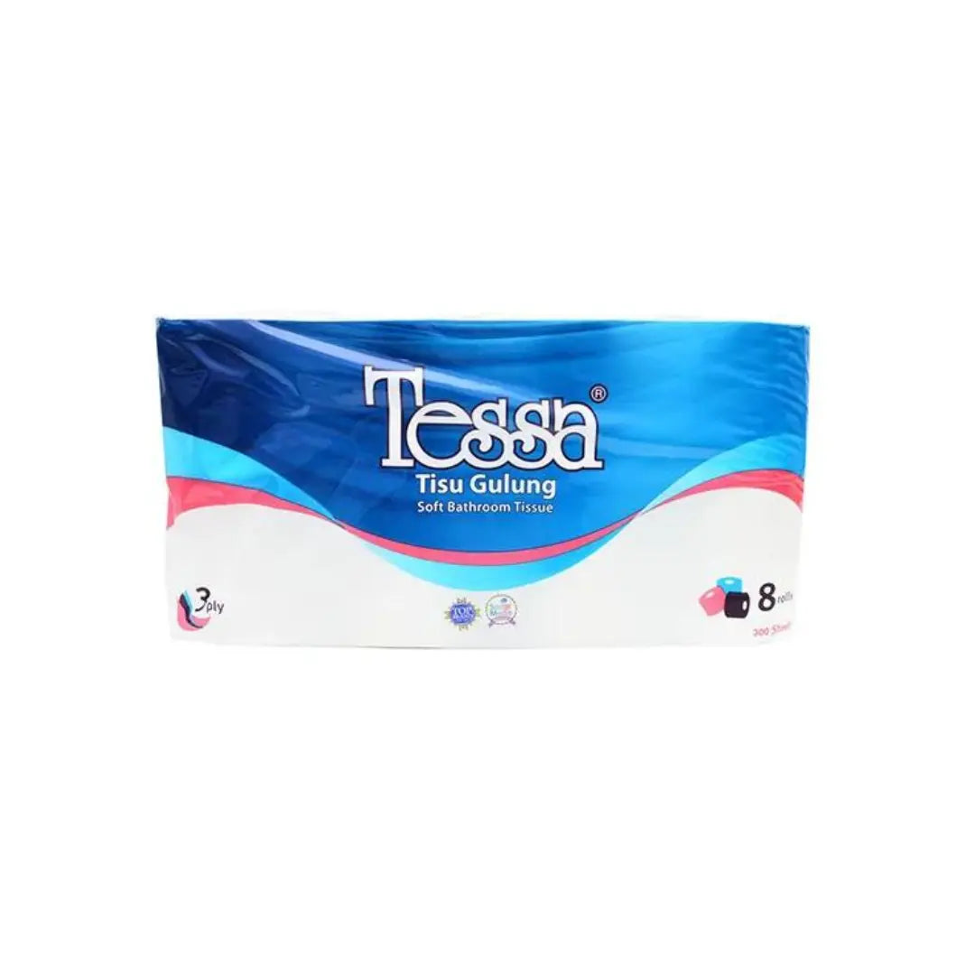Tessa Toilet Rolls (300 Sheets / 3 Ply) - Pack of 8 - Imported Softness
